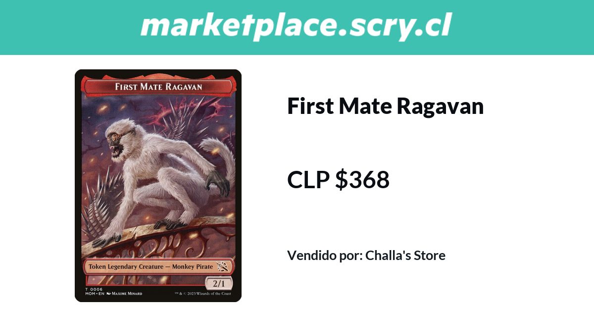 First Mate Ragavan | Disponible en Marketplace Scry