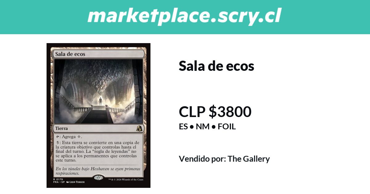 Sala de ecos | 4.300 CLP en Marketplace Scry