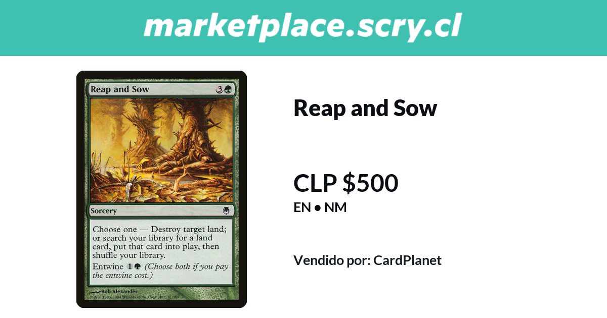 Reap and Sow | Disponible en Marketplace Scry