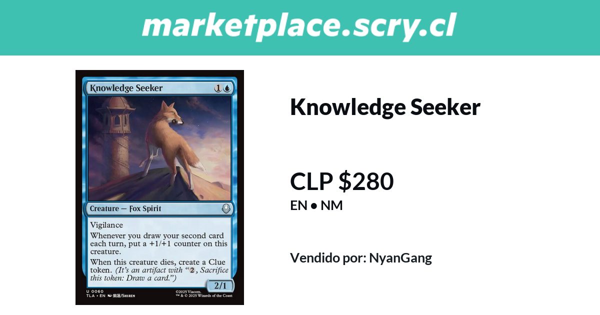 Knowledge Seeker | Disponible en Marketplace Scry