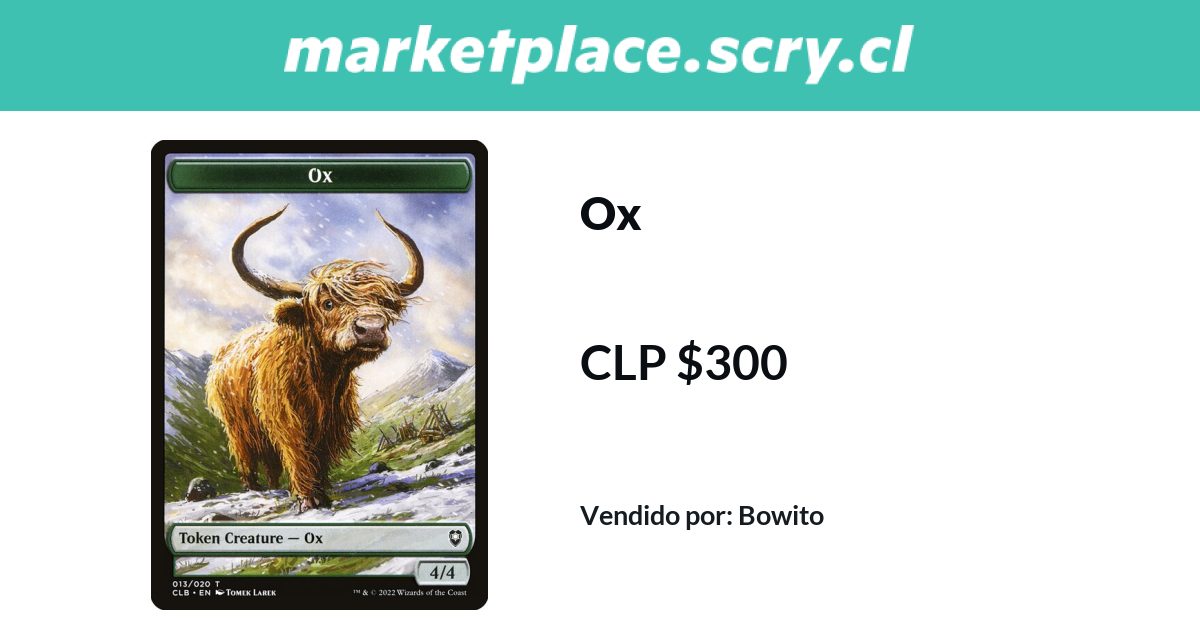 Ox | Disponible en Marketplace Scry