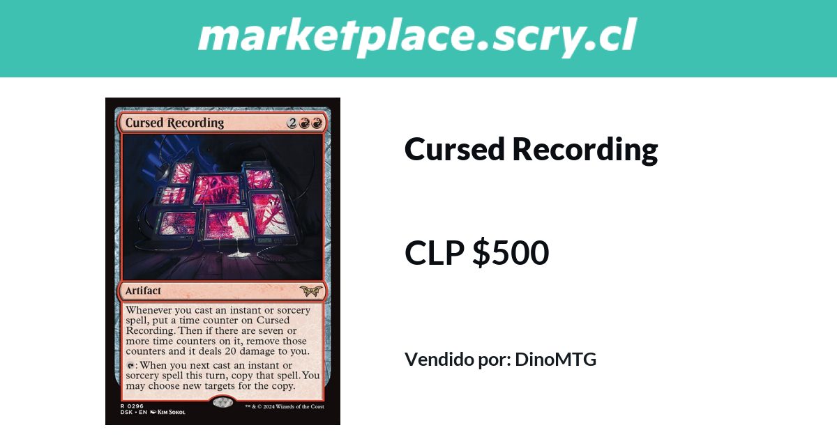 Cursed Recording | Disponible en Marketplace Scry